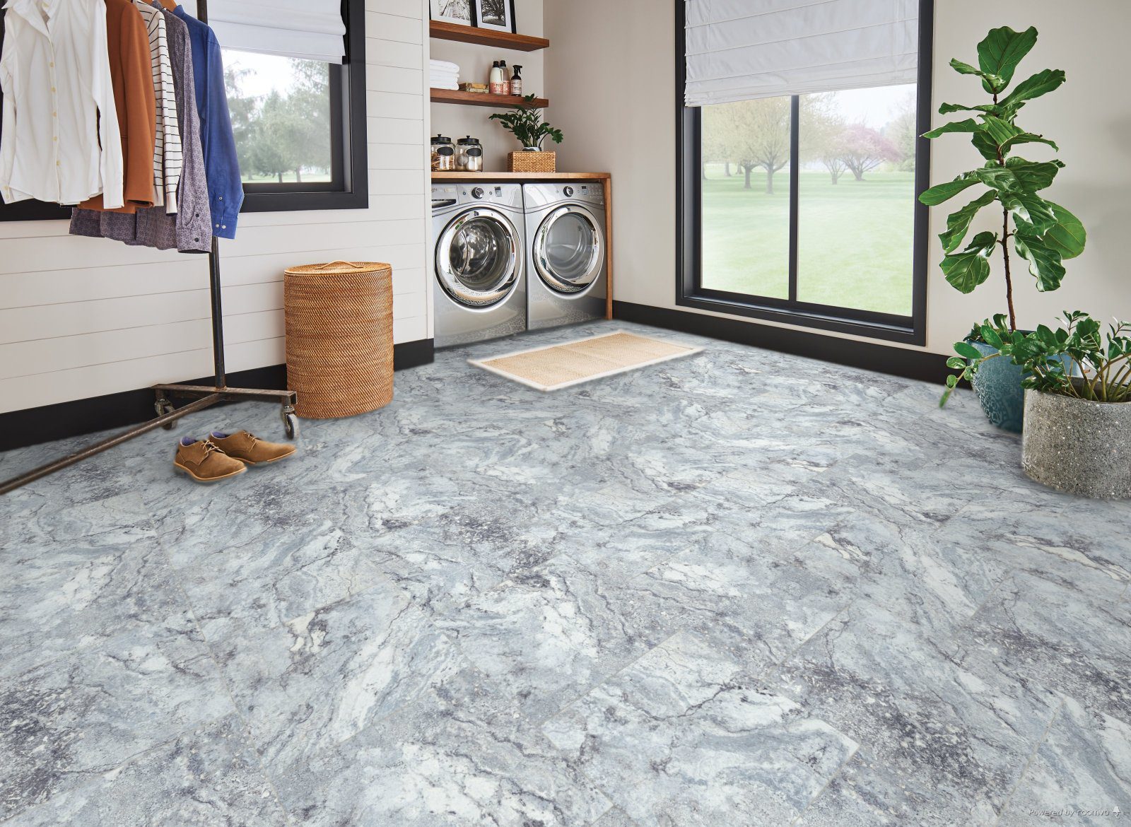 Alterna Tile Gravity Fog Lapis Engineered Tile Width: 16" Length: 16 ...